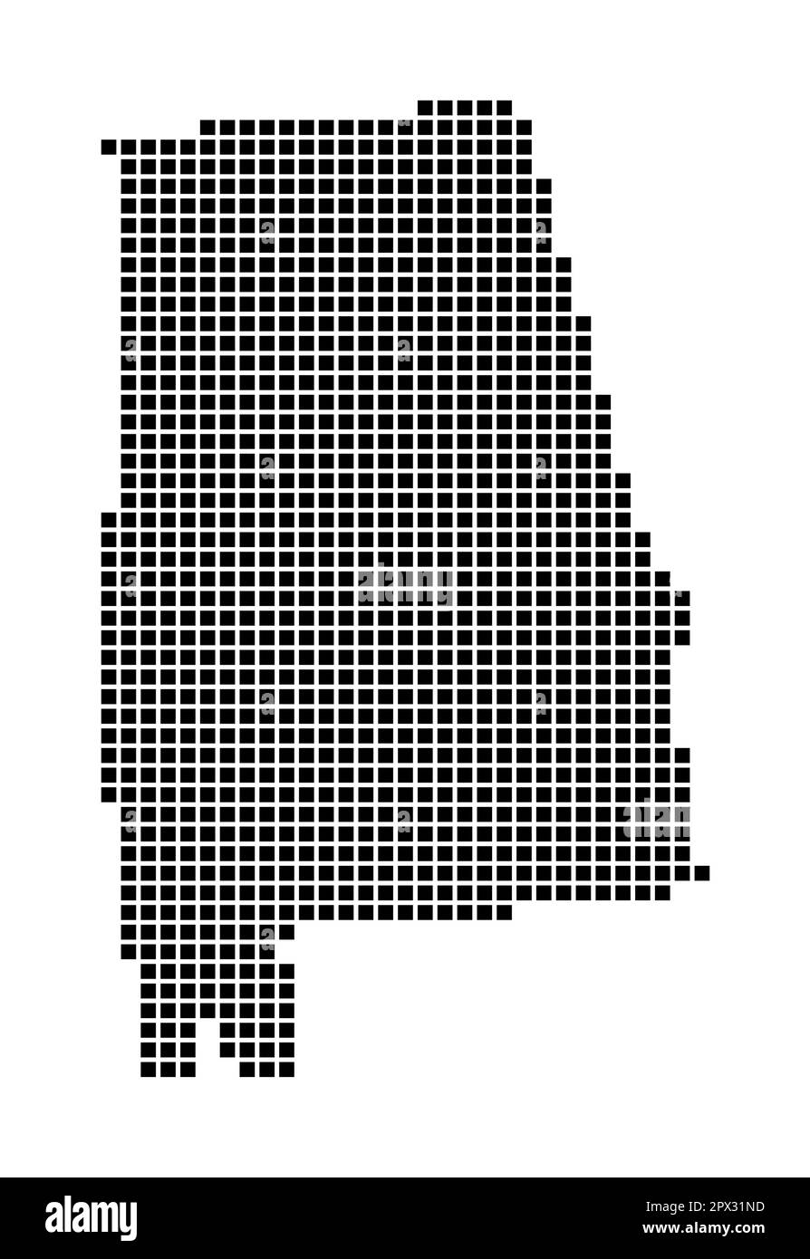 Alabama map. Map of Alabama in dotted style. Borders of the US state ...