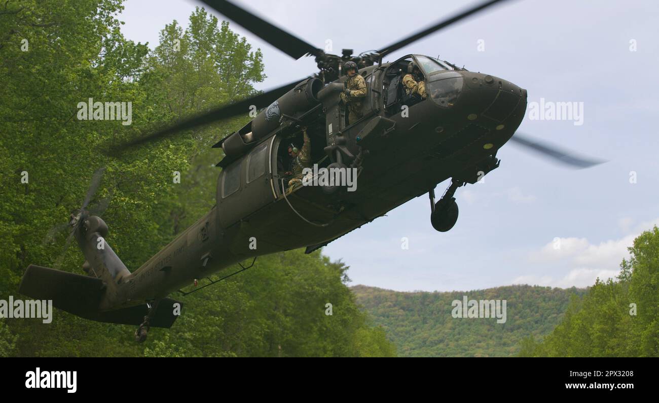 A U.S. Army UH-60 L Black Hawk Helicopter, assigned to 4th Ranger ...