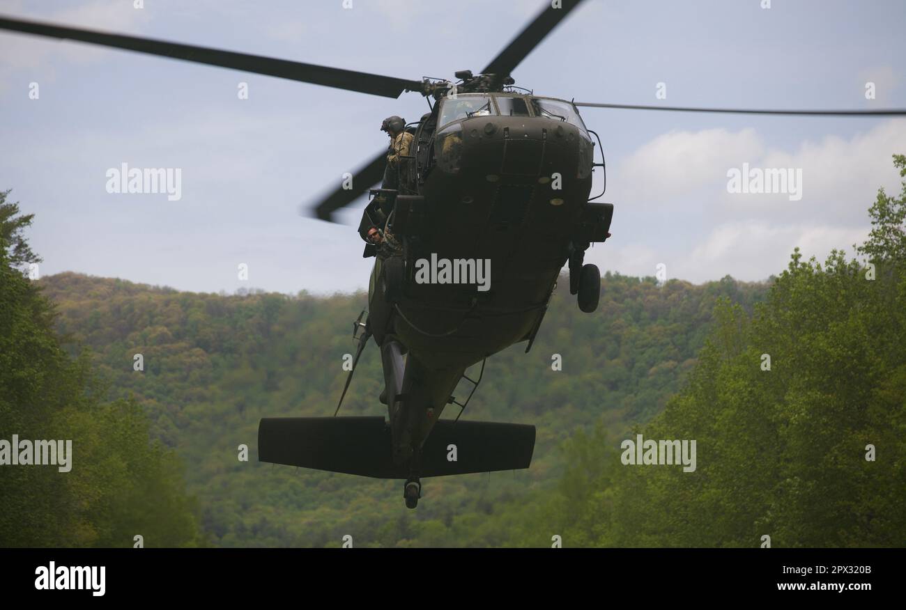 A U.S. Army UH-60 L Black Hawk Helicopter, assigned to 4th Ranger ...