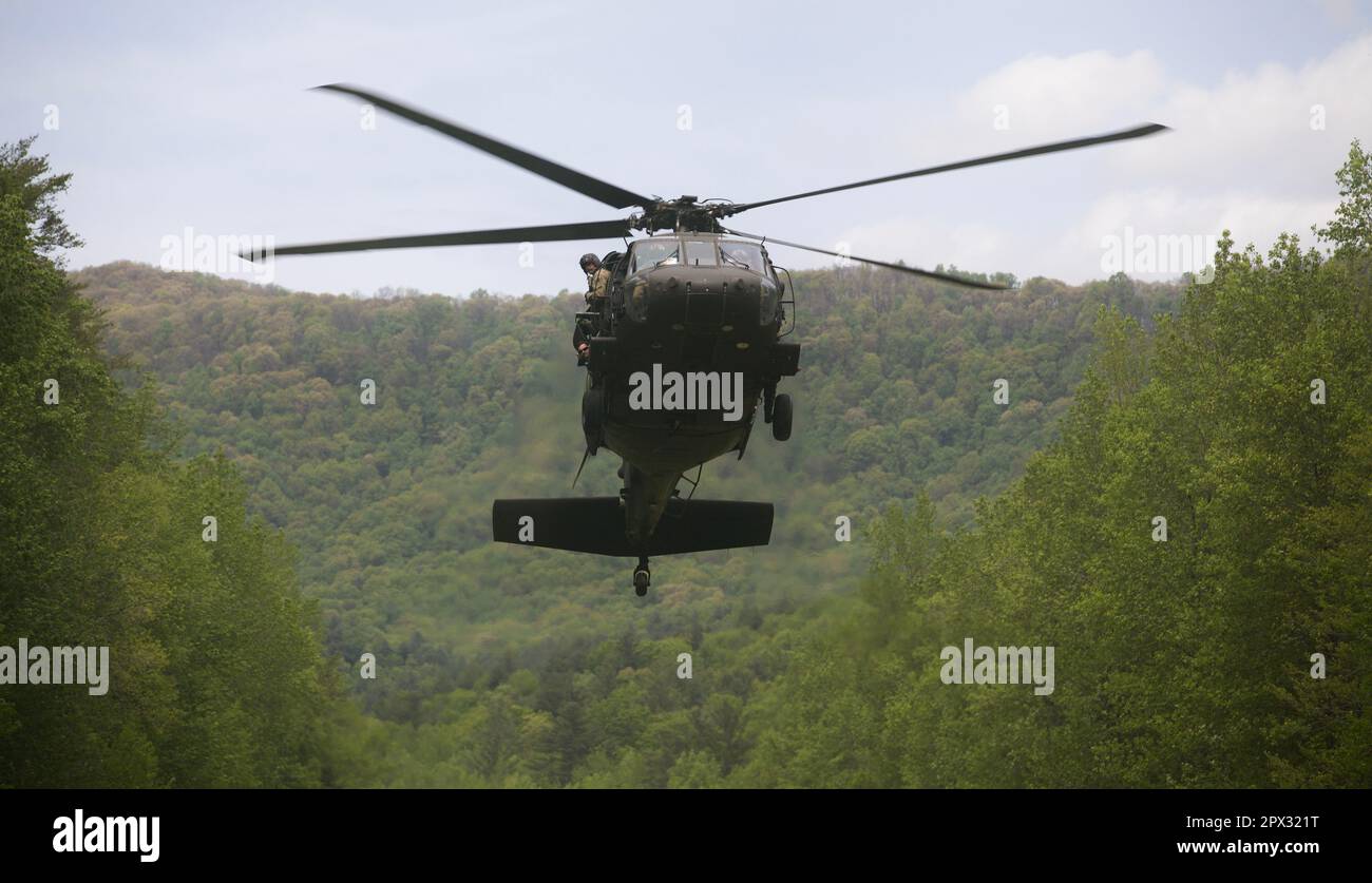 A U.S. Army UH-60 L Black Hawk Helicopter, assigned to 4th Ranger ...