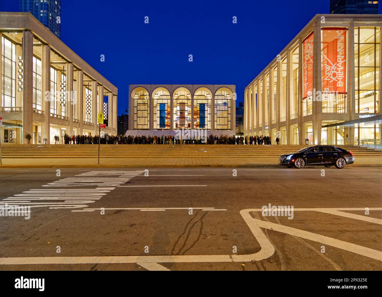 Lincoln Center at dawn: View of David H. Koch Theater, Metropolitan ...