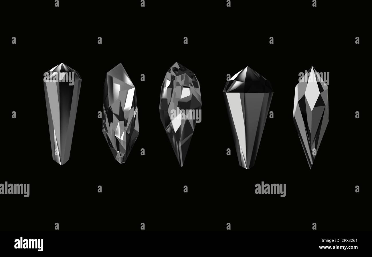 Glass shiny crystals with different shades reflecting light.A ...