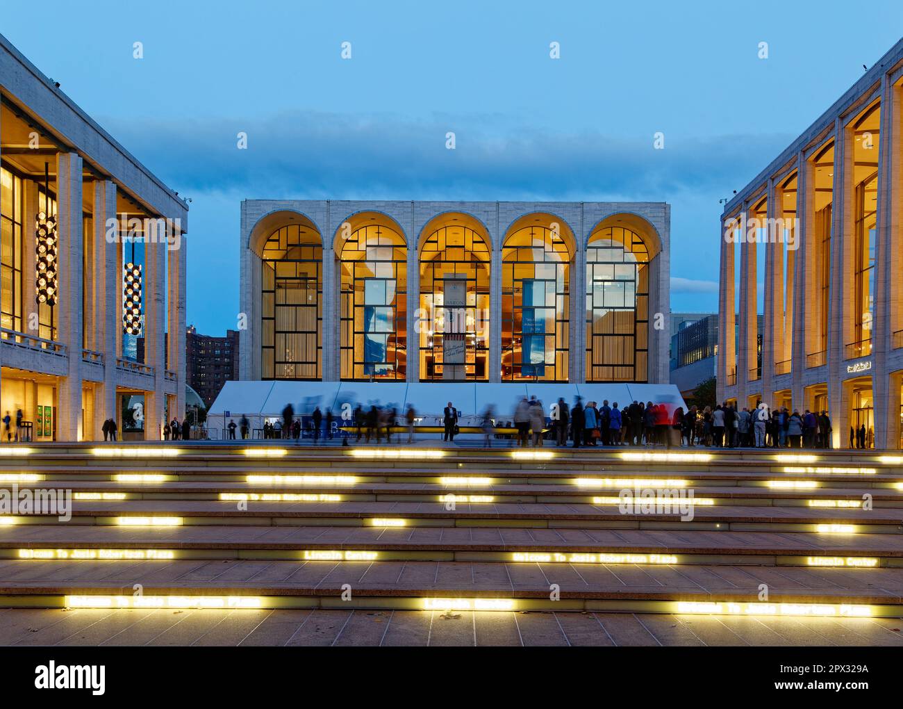 Lincoln Center at dawn: View of David H. Koch Theater, Metropolitan ...