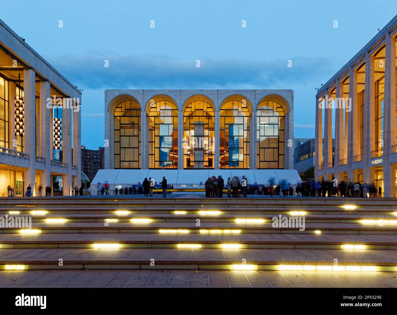 Lincoln Center at dawn: View of David H. Koch Theater, Metropolitan ...