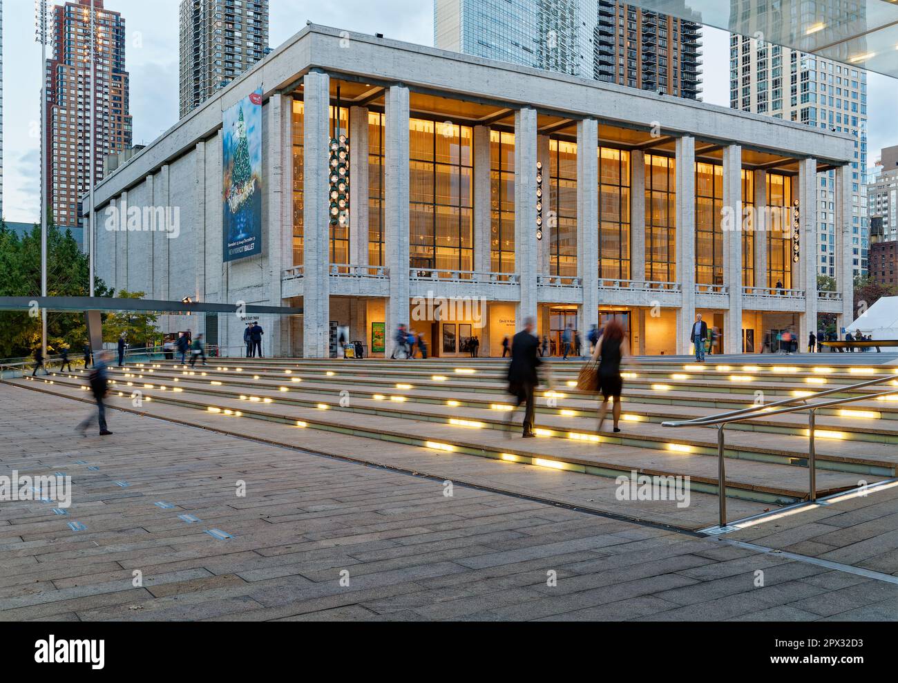 Lincoln Center at dawn: David H. Koch Theater, on Josie Robertson Plaza ...