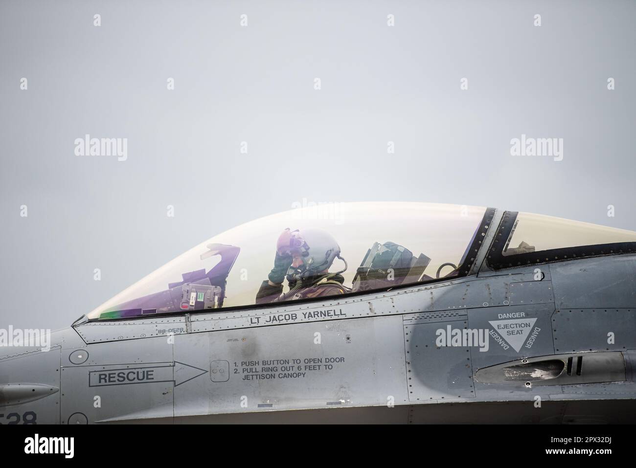 A U.S. Air Force pilot assigned to the 35th Fighter Squadron, Kunsan ...