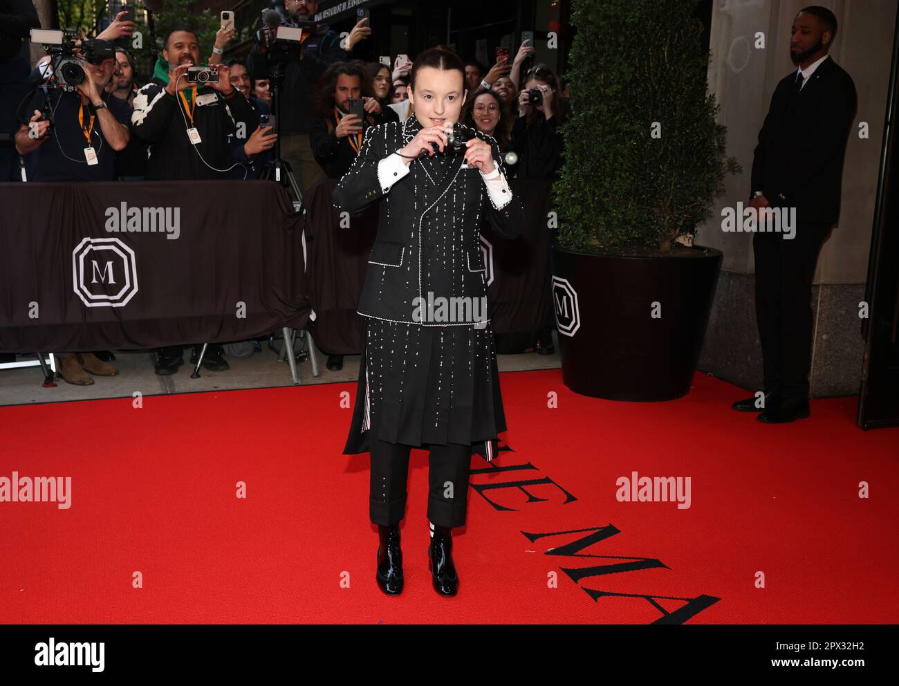 Bella Ramsey departs The Mark Hotel prior to attending The Metropolitan ...