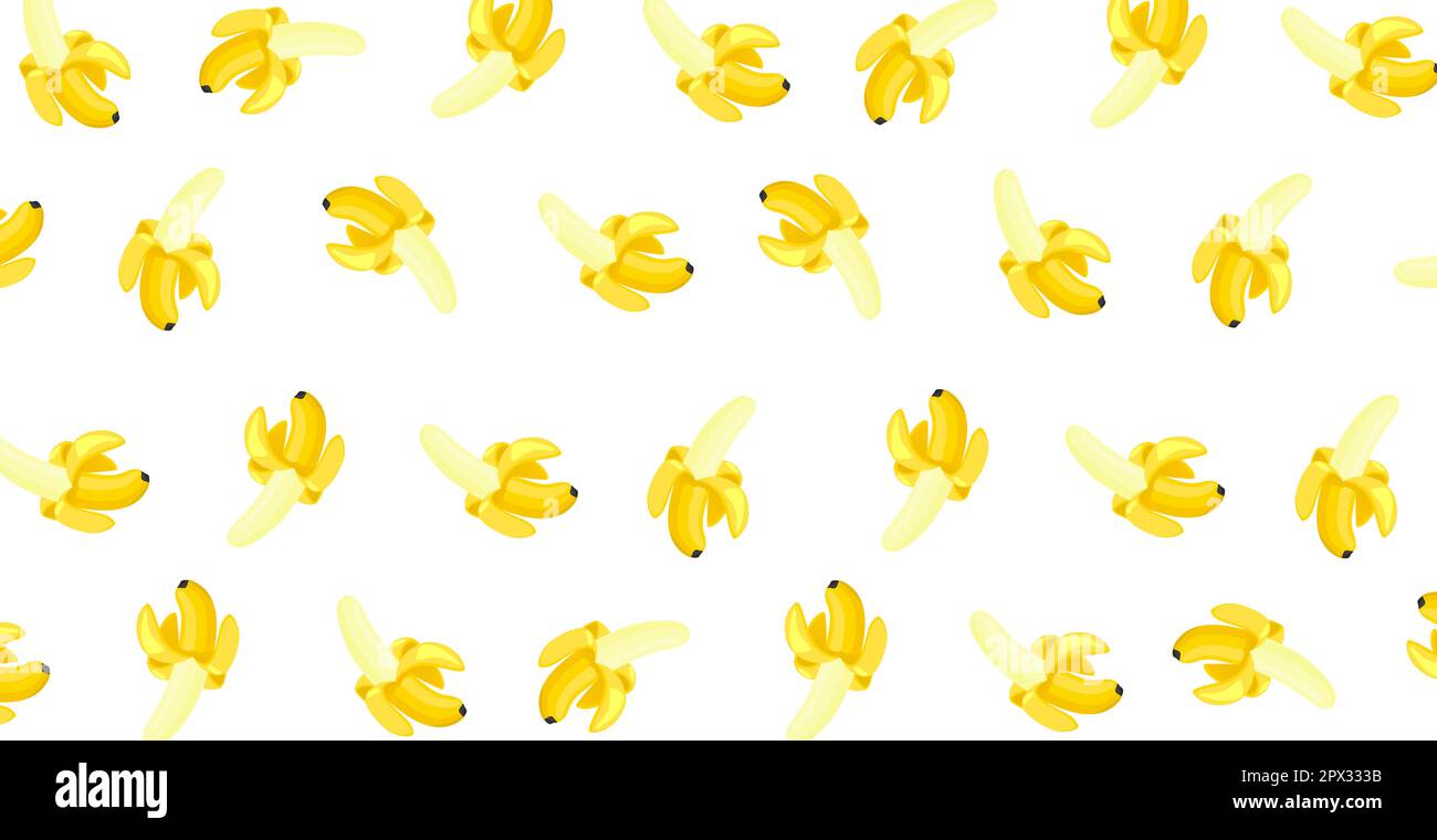 Panoramic banana pattern on white background - Vector illustration ...