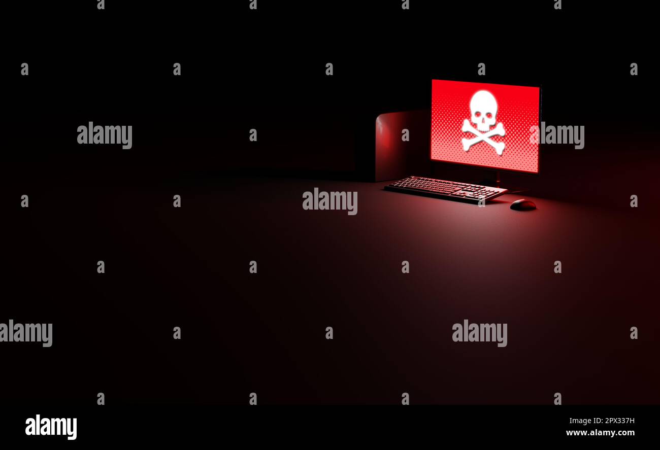 Cybercrime, piracy and data theft. Network security breach. Compromised ...