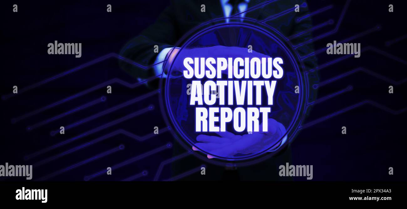 Conceptual caption Suspicious Activity Report, Business concept account ...