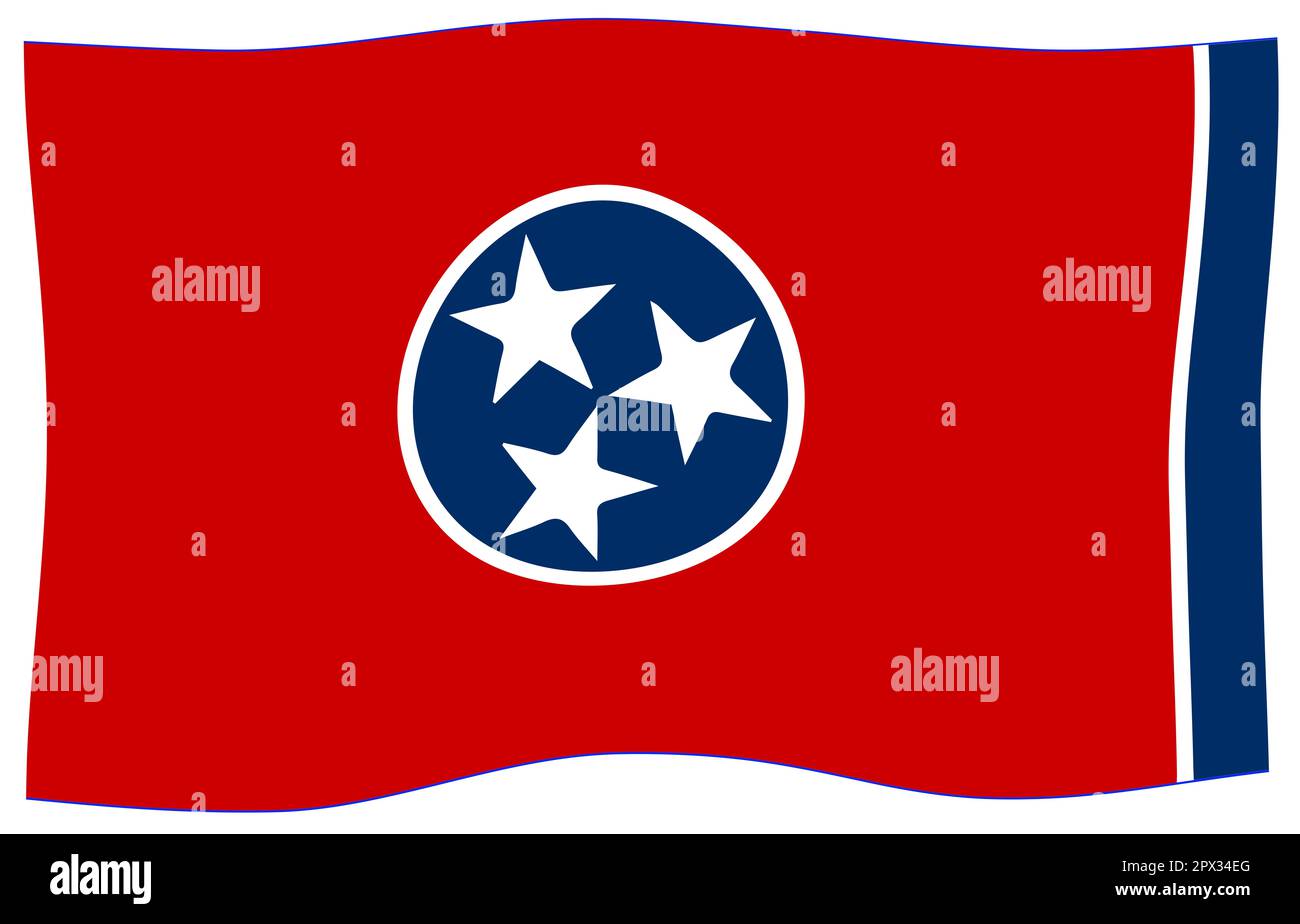 The flag of the US state od Tennessee waving Stock Photo - Alamy