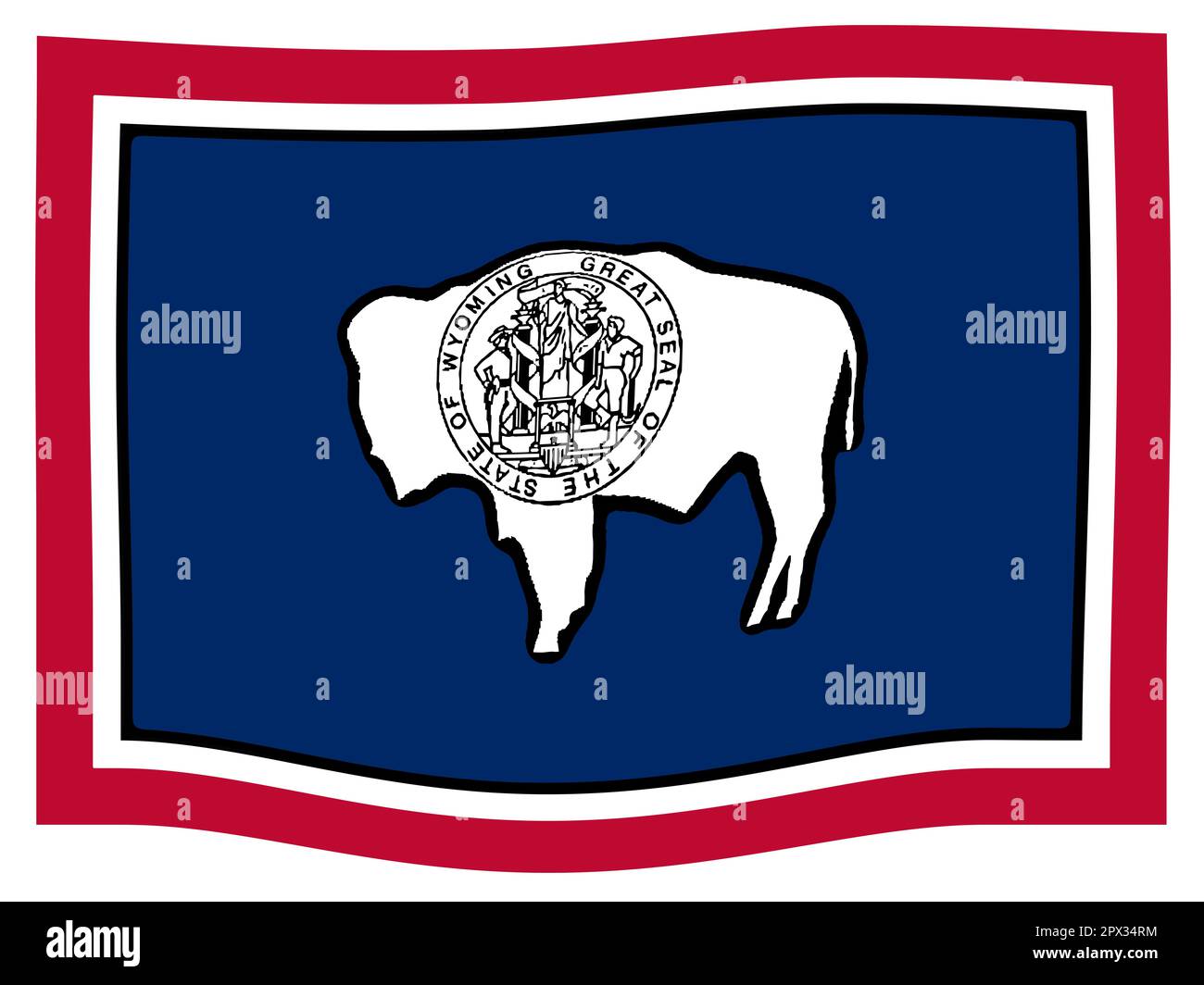 The USA state of Wyoming state flag Stock Photo - Alamy