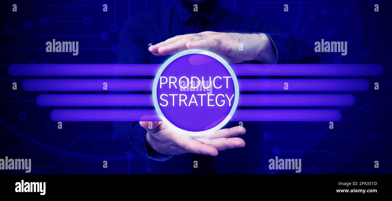 Handwriting text Product Strategy, Business overview long term plan ...