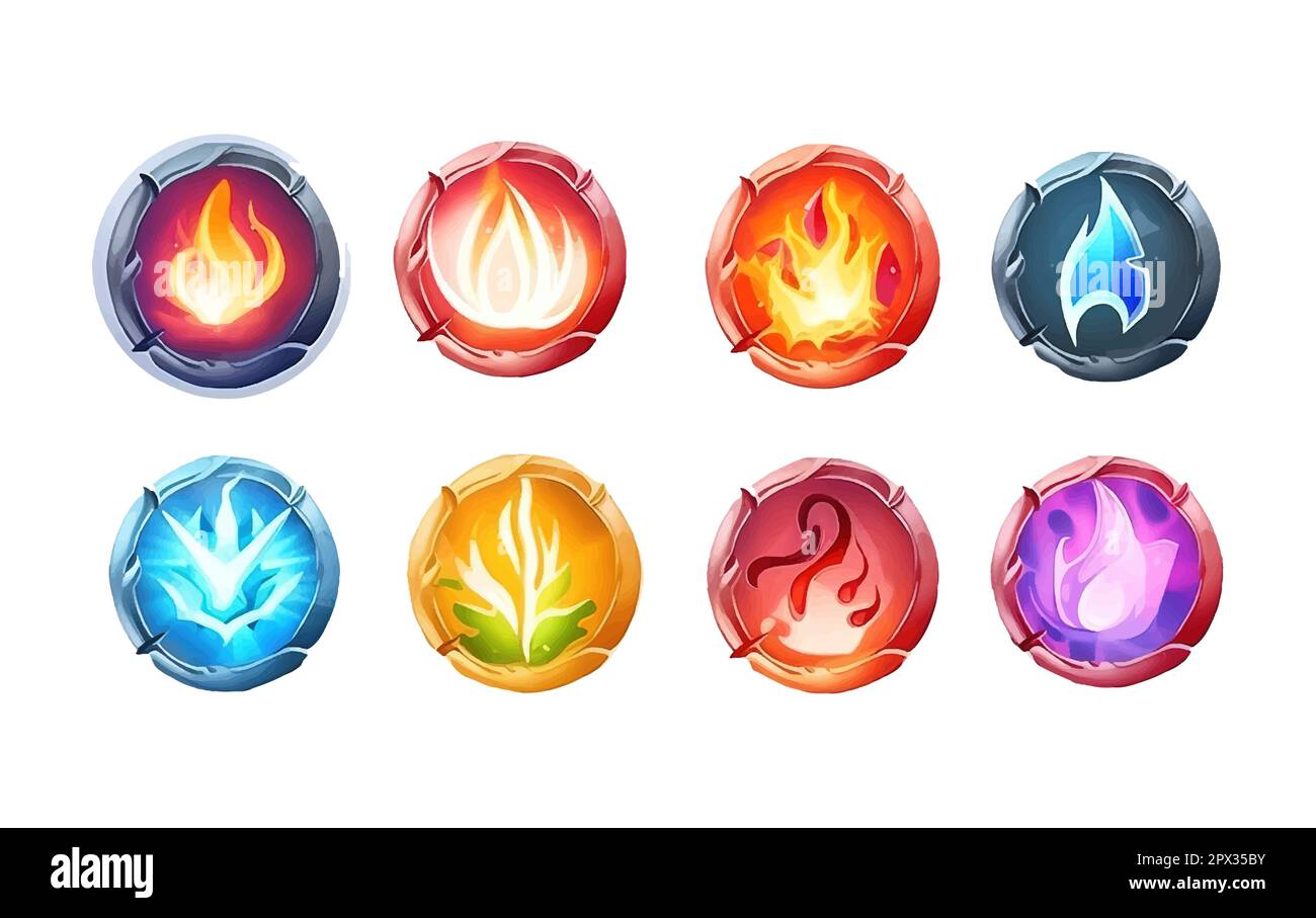 ui set vector illustration of magic related spell icons isolate on ...