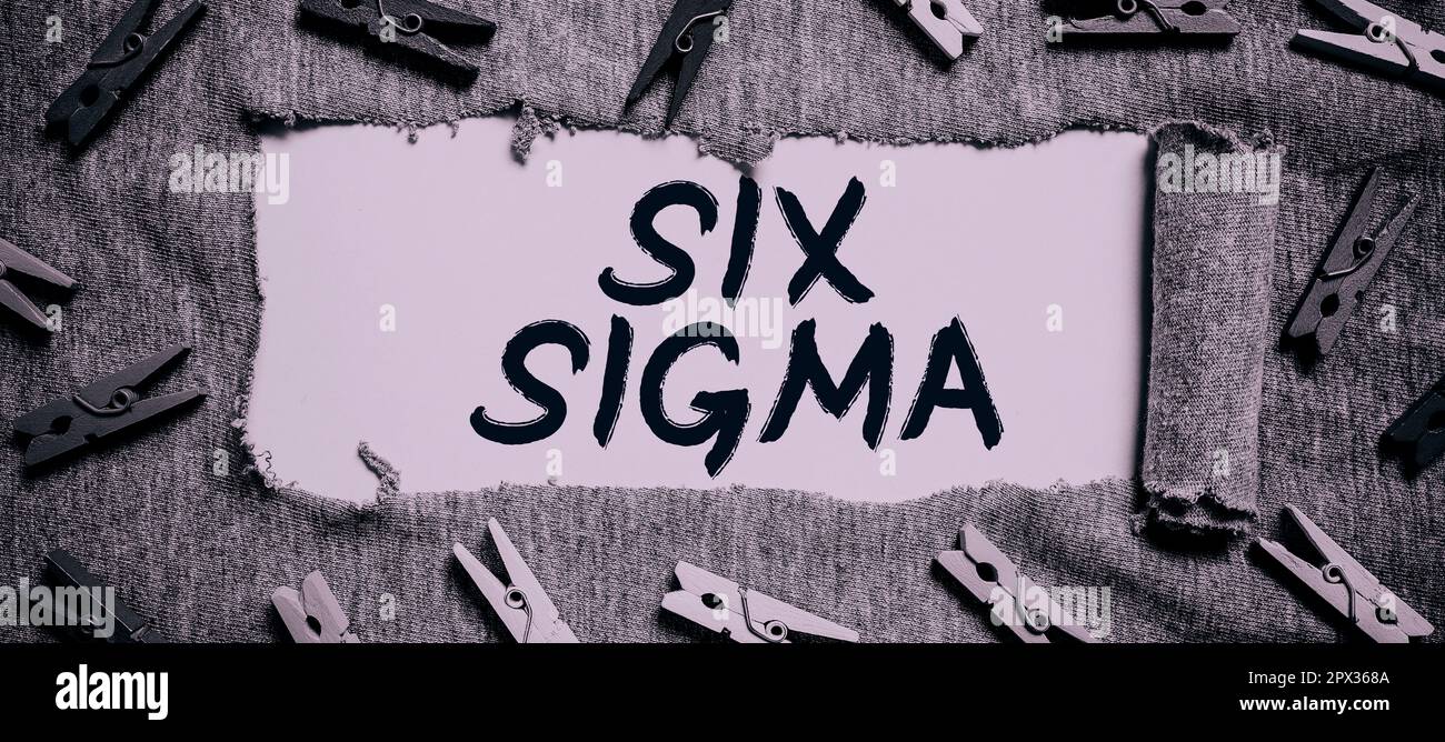 Sign displaying Six Sigma, Business overview management techniques to ...