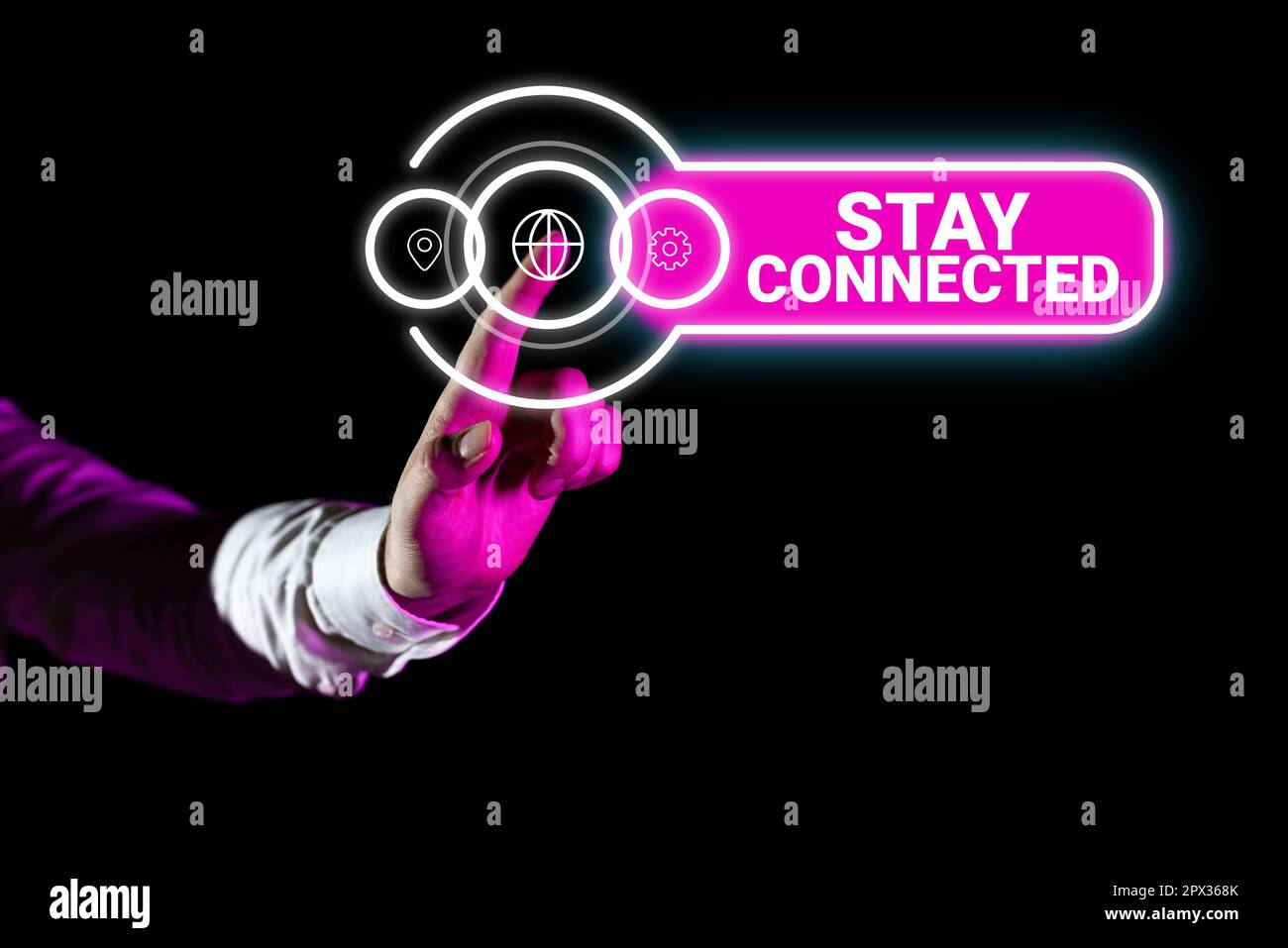 Sign displaying Stay Connected, Concept meaning To keep communicating ...