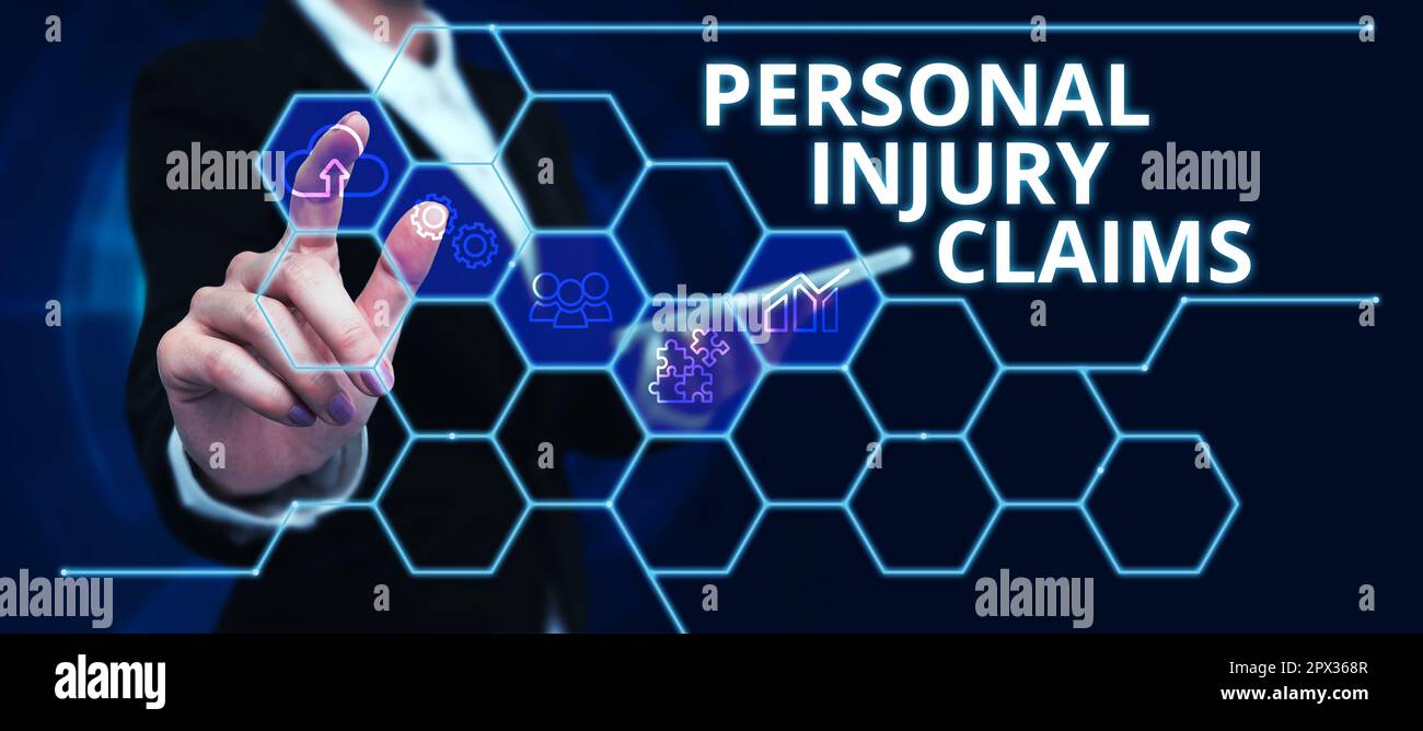 Conceptual caption Personal Injury Claims, Business idea being hurt or ...