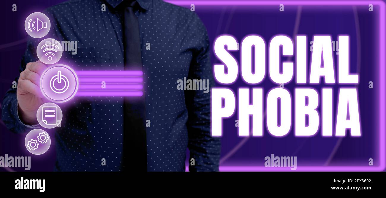 Conceptual display Social Phobia, Conceptual photo overwhelming fear of ...
