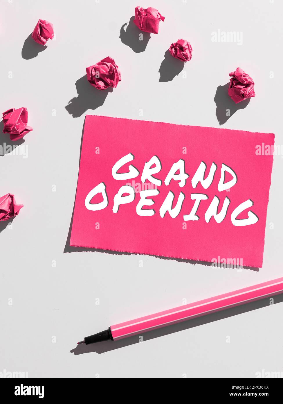 Text showing inspiration Grand Opening, Word Written on Ribbon Cutting ...