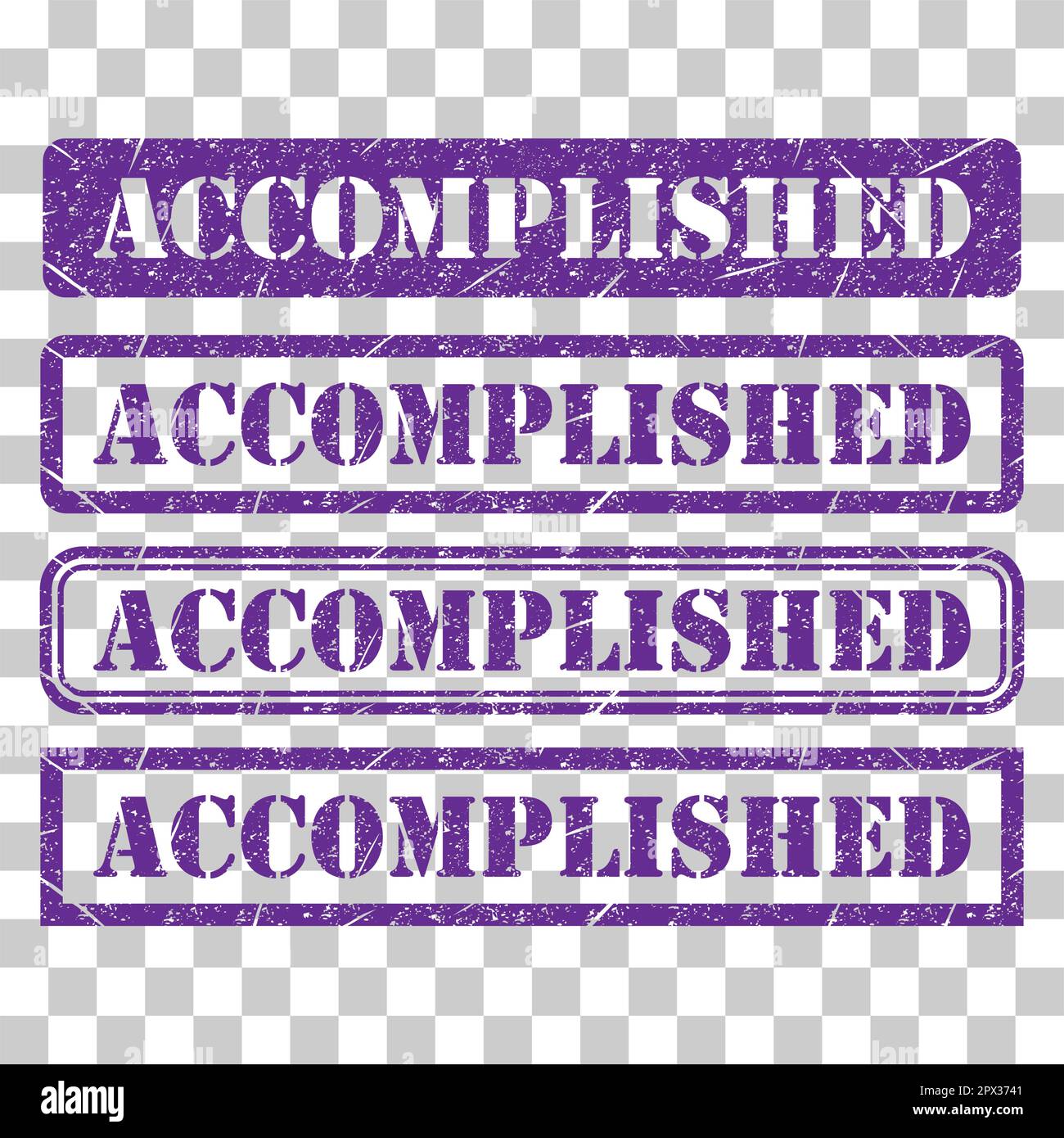 Set of Accomplished stamp symbol, label sticker sign button, text ...