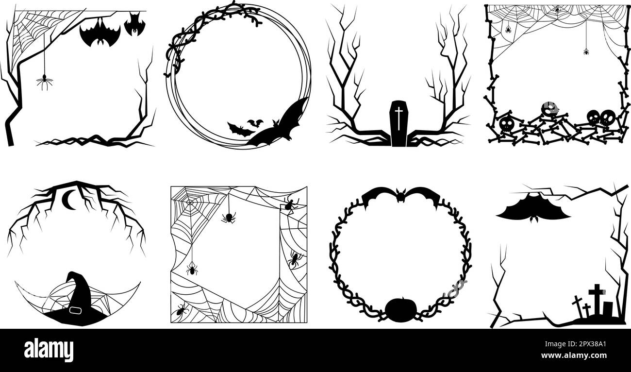 Border with pumpkins Black and White Stock Photos & Images - Alamy