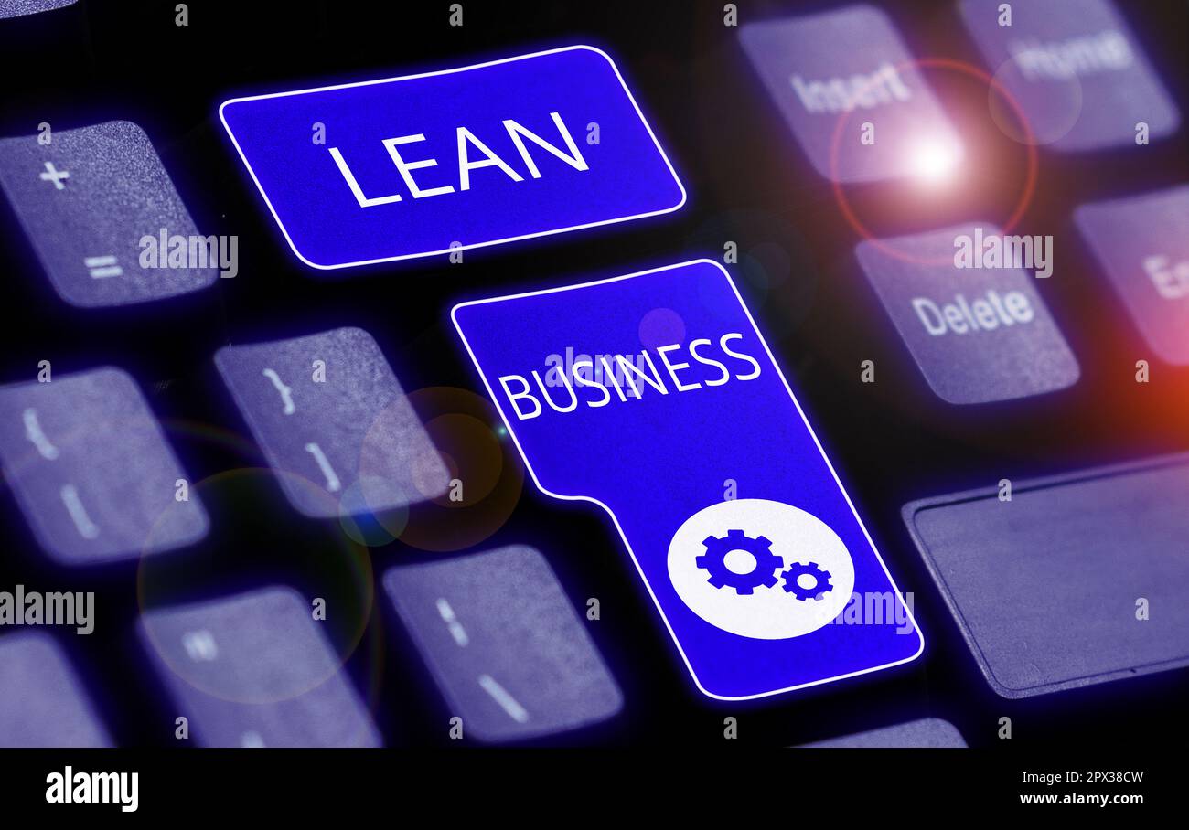 Sign displaying Lean Business, Word for improvement of waste ... Sign displaying Lean Business, Word for improvement of waste ...