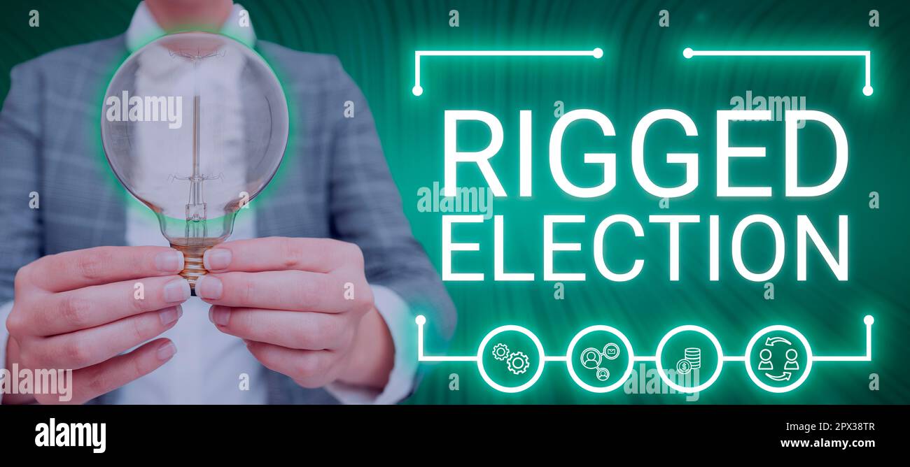 Handwriting text Rigged Election, Concept meaning Manage drilling ...
