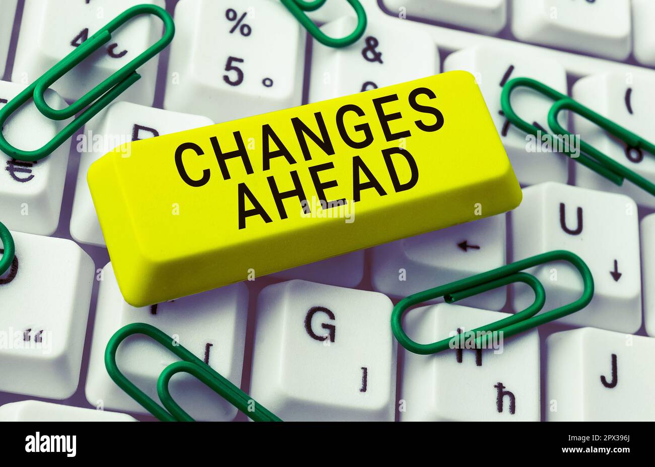 Conceptual display Changes Ahead, Word for to replace with or exchange ...