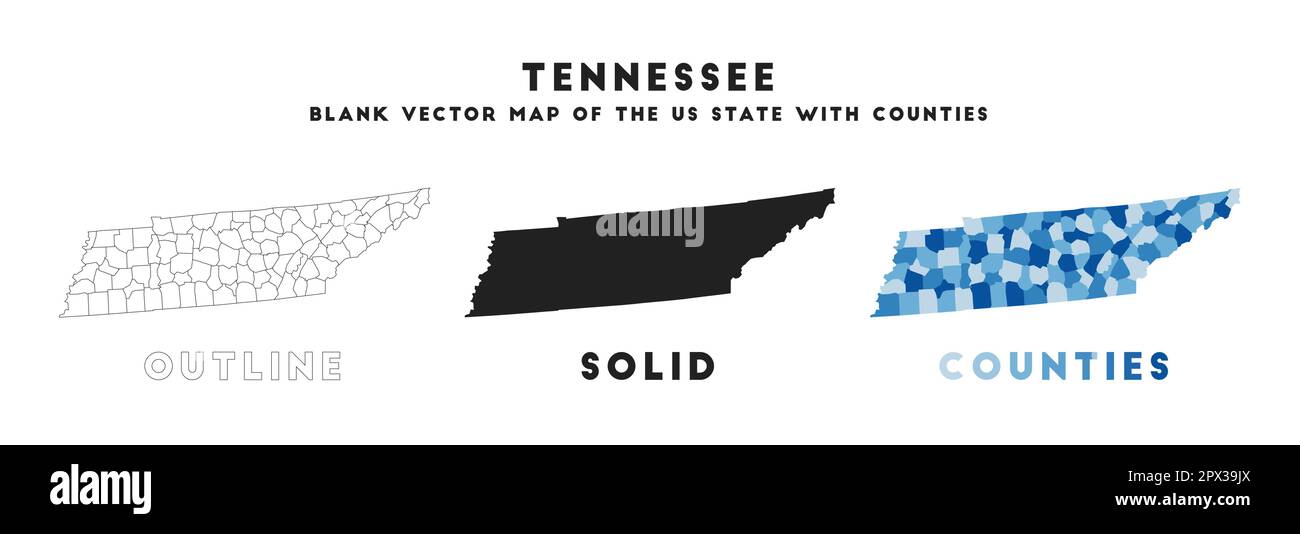 Tennessee map. Borders of Tennessee for your infographic. Vector us ...