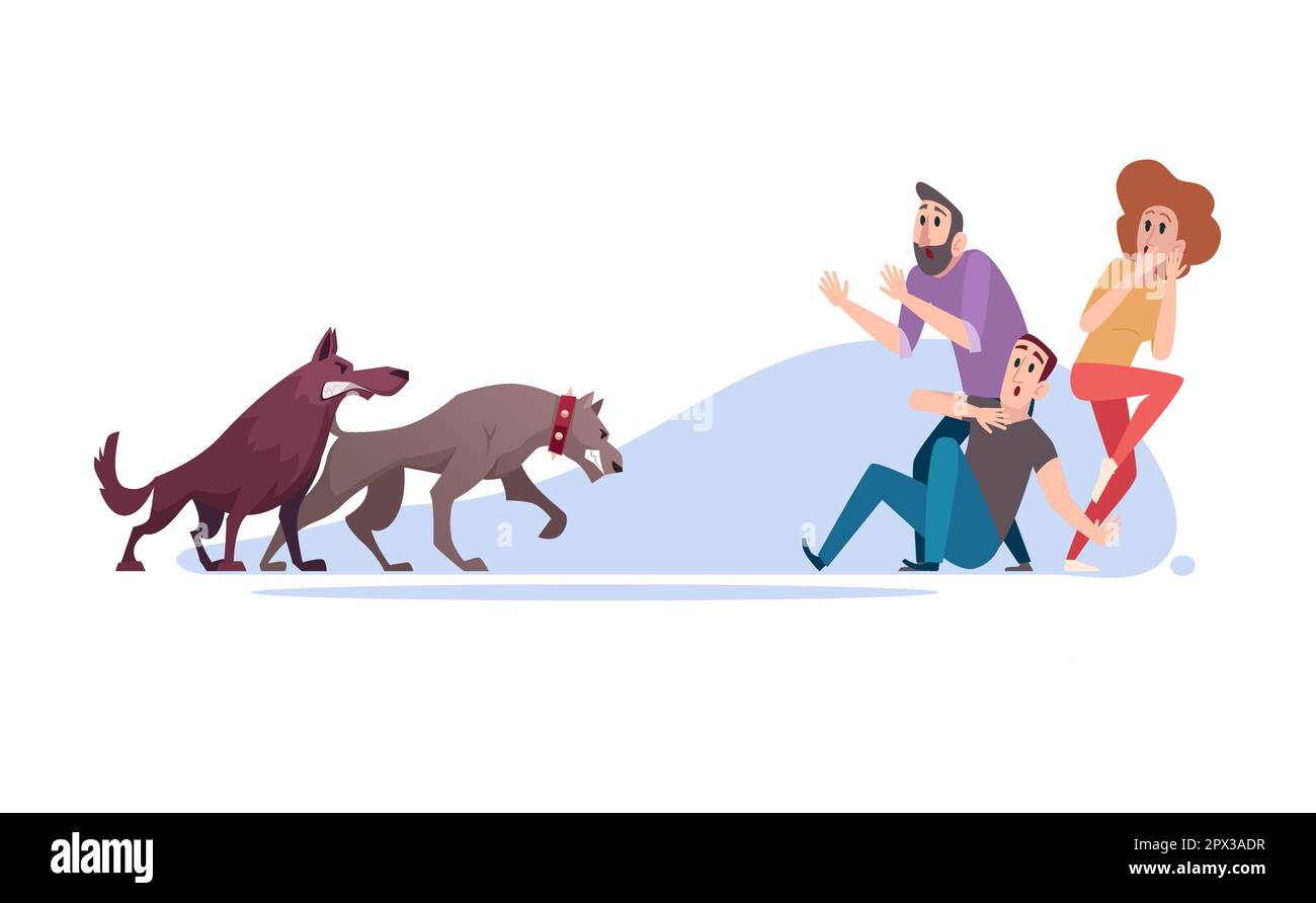 Aggresive dog. people get scared angry and aggresive animals Stock ...