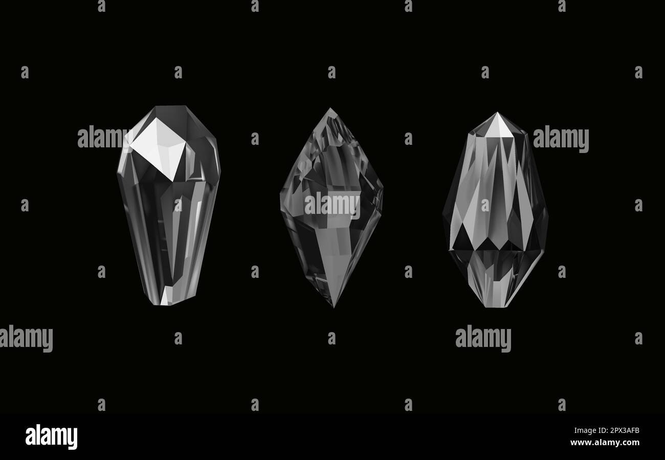 Glass shiny crystals with different shades reflecting light.A ...