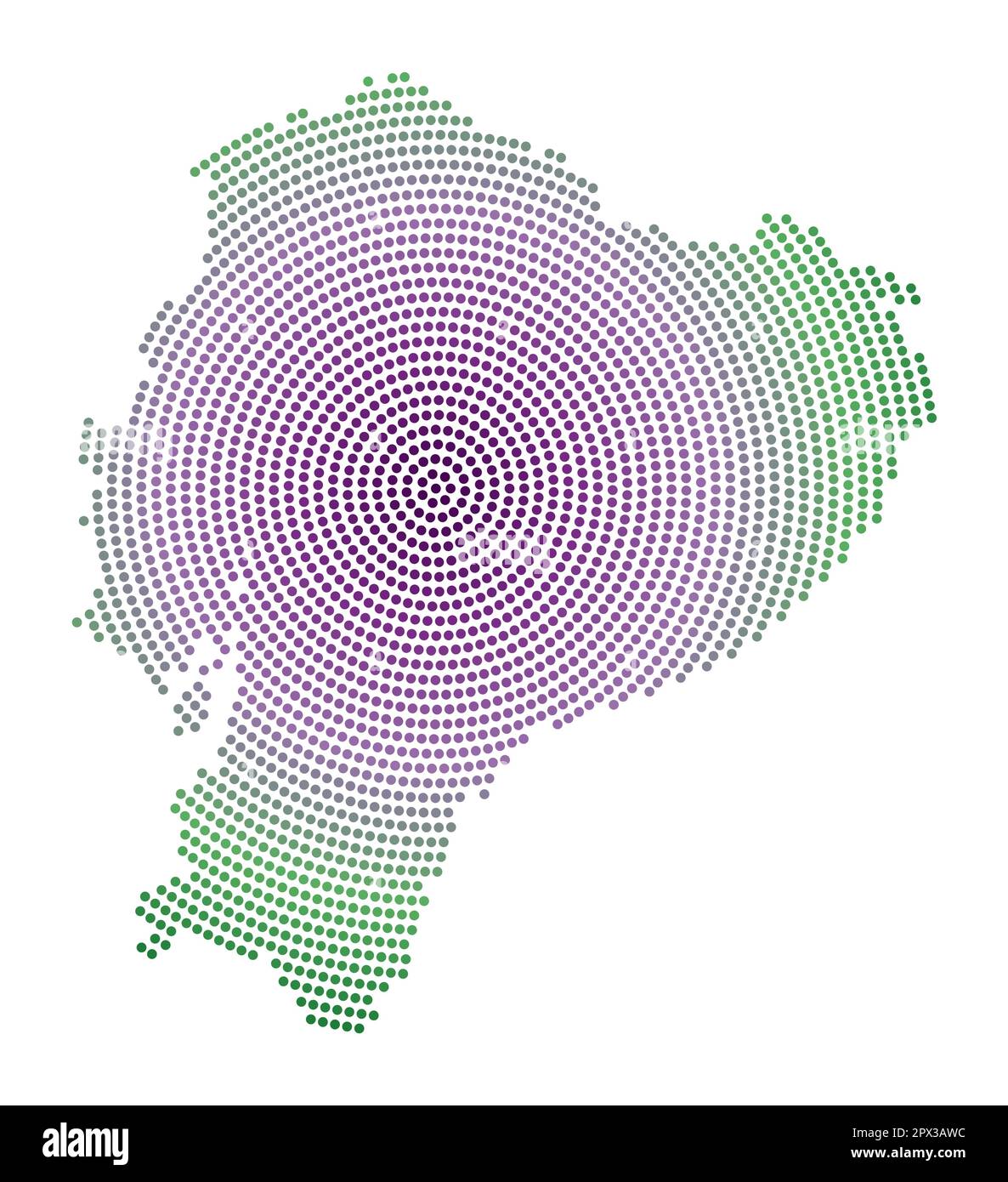 Ecuador dotted map. Digital style shape of Ecuador. Tech icon of the ...