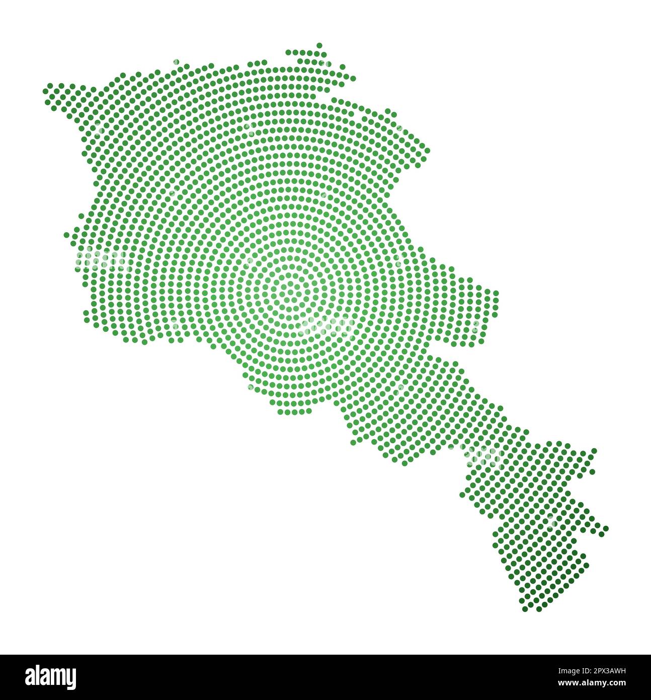 Armenia dotted map. Digital style shape of Armenia. Tech icon of the ...