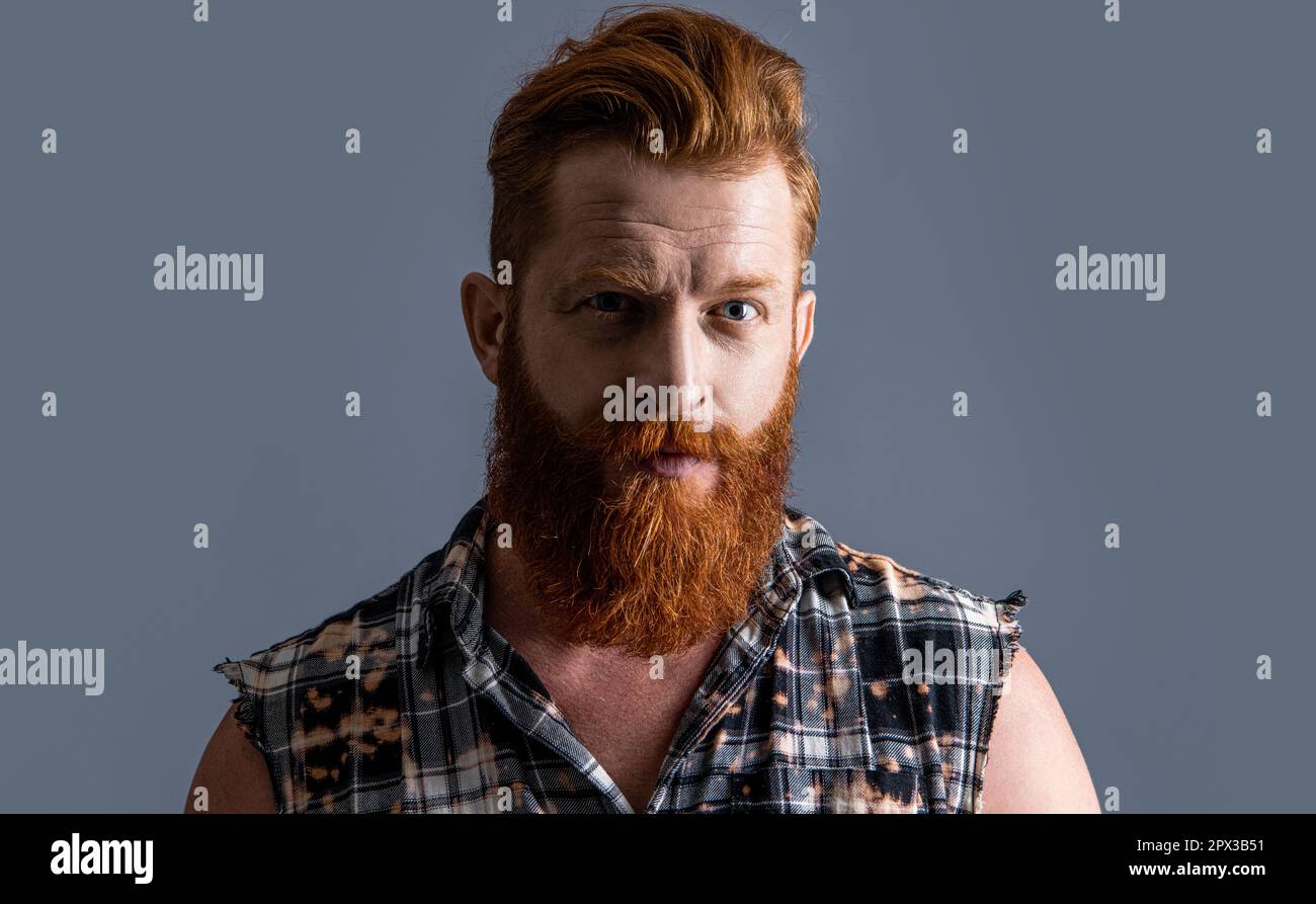 photo of brutal masculine man face with beard. brutal masculine man ...