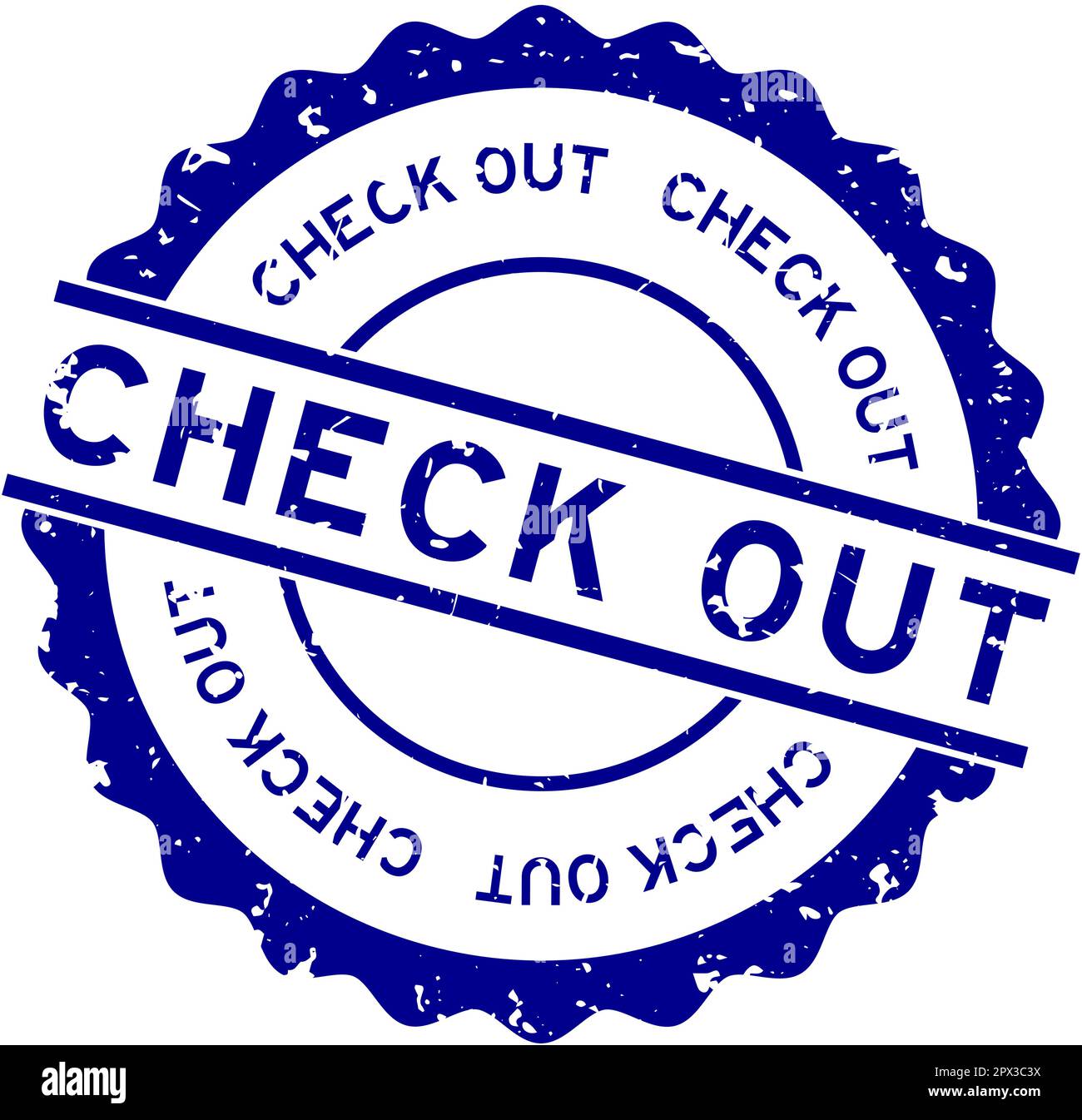 Grunge blue check out word round rubber seal stamp on white background Stock Vector Image & Art ...