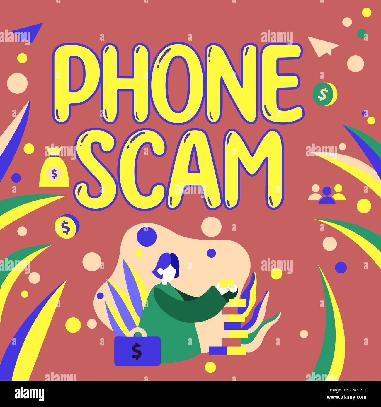 Text sign showing Phone Scam, Concept meaning getting unwanted calls to ...