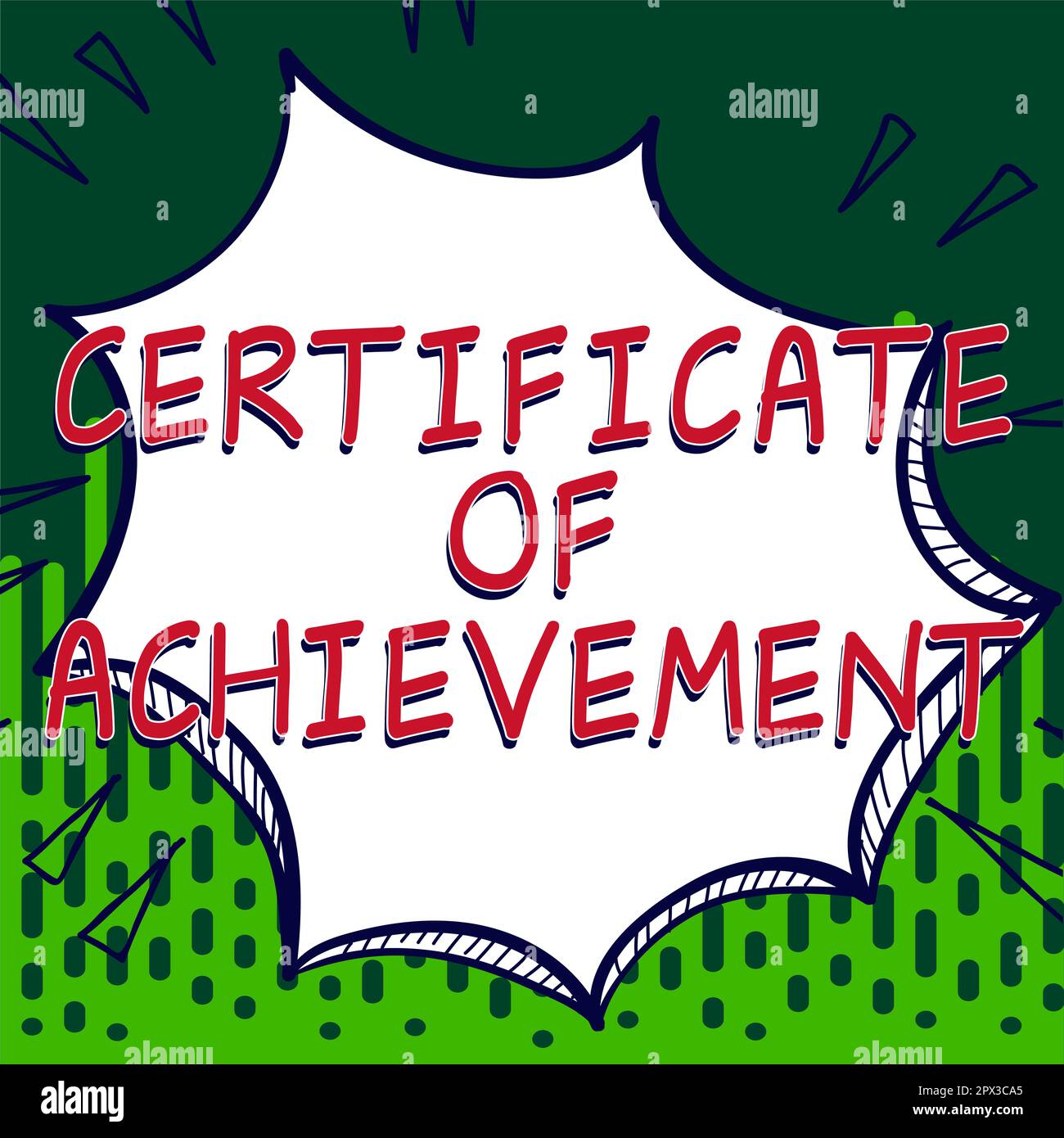Text sign showing Certificate Of Achievement, Word Written on certify ...