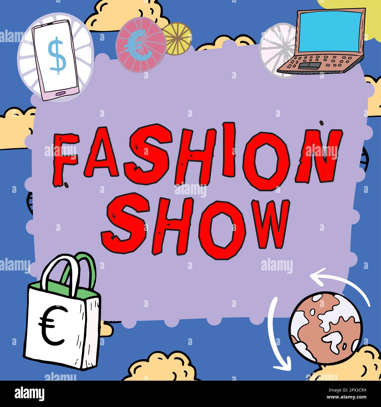 Hand writing sign Fashion Show, Concept meaning exibition that involves ...