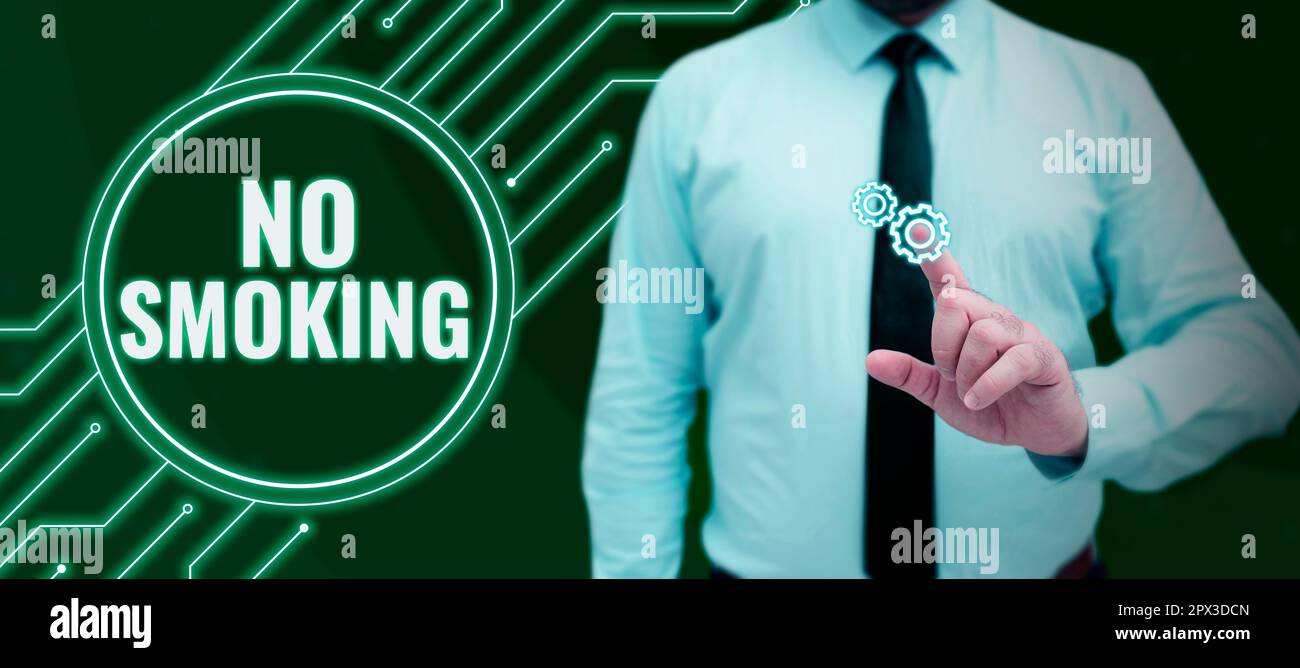 Text showing inspiration No Smoking, Business approach using tobacco is ...