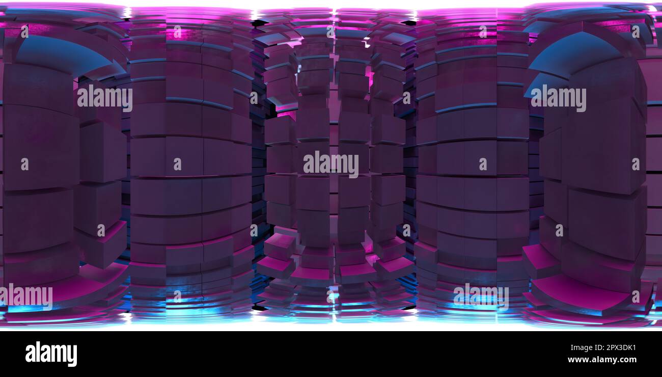 VR 360 panorama Abstract image of the cube background, the path to the ...
