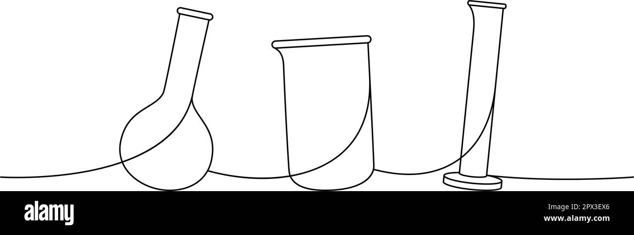 Laboratory Glass Equipment One Line Continuous Drawing Round Bottom