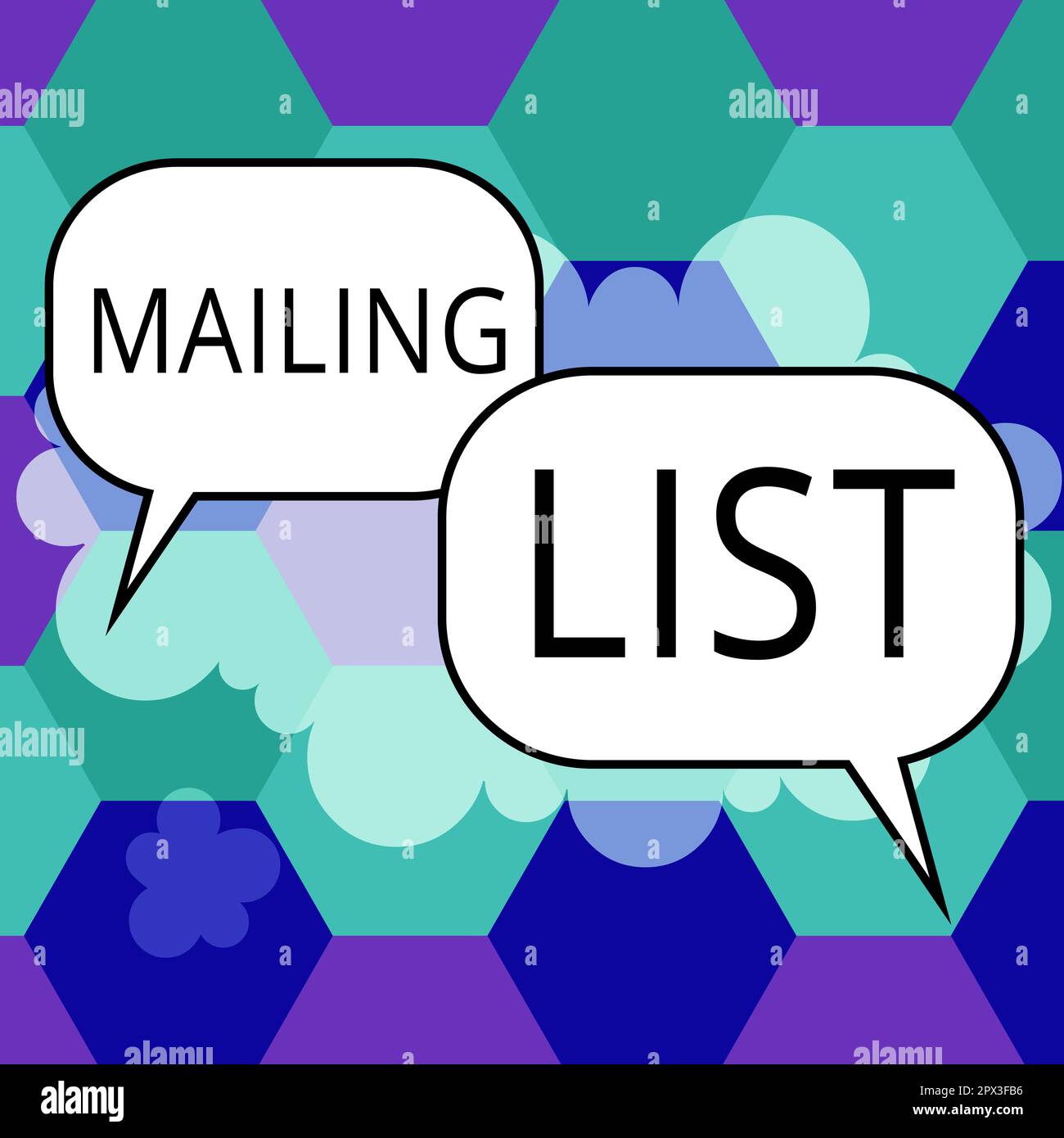 Hand writing sign Mailing List, Internet Concept list of people who ...