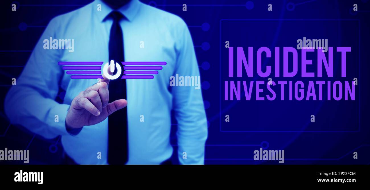 Hand writing sign Incident Investigation, Business concept responsible ...