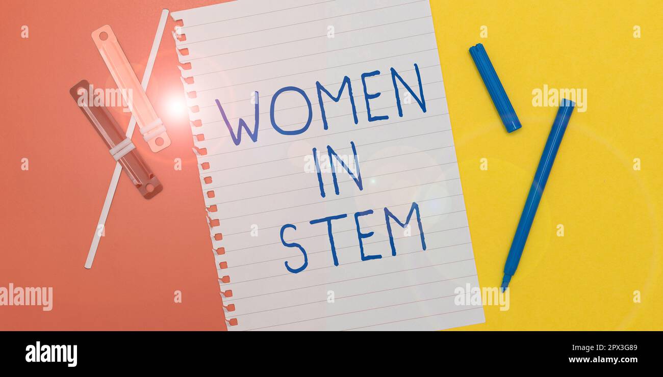 Text caption presenting Women In Stem, Business approach Science ...