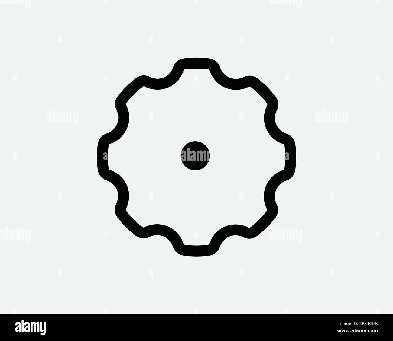 Gear Line Icon. Cog Wheel Cogwheel Transmission Engine Mechanical Settings Setting Icon Sign ...