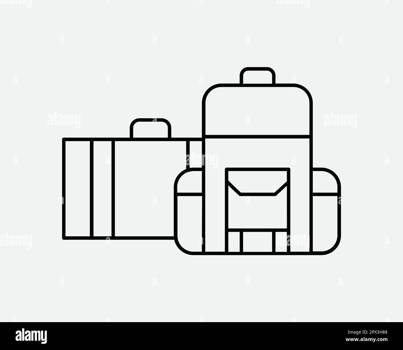 Luggage Thin Line Icon. Suitcase Handbag Travel Linear Symbol. Travel ...