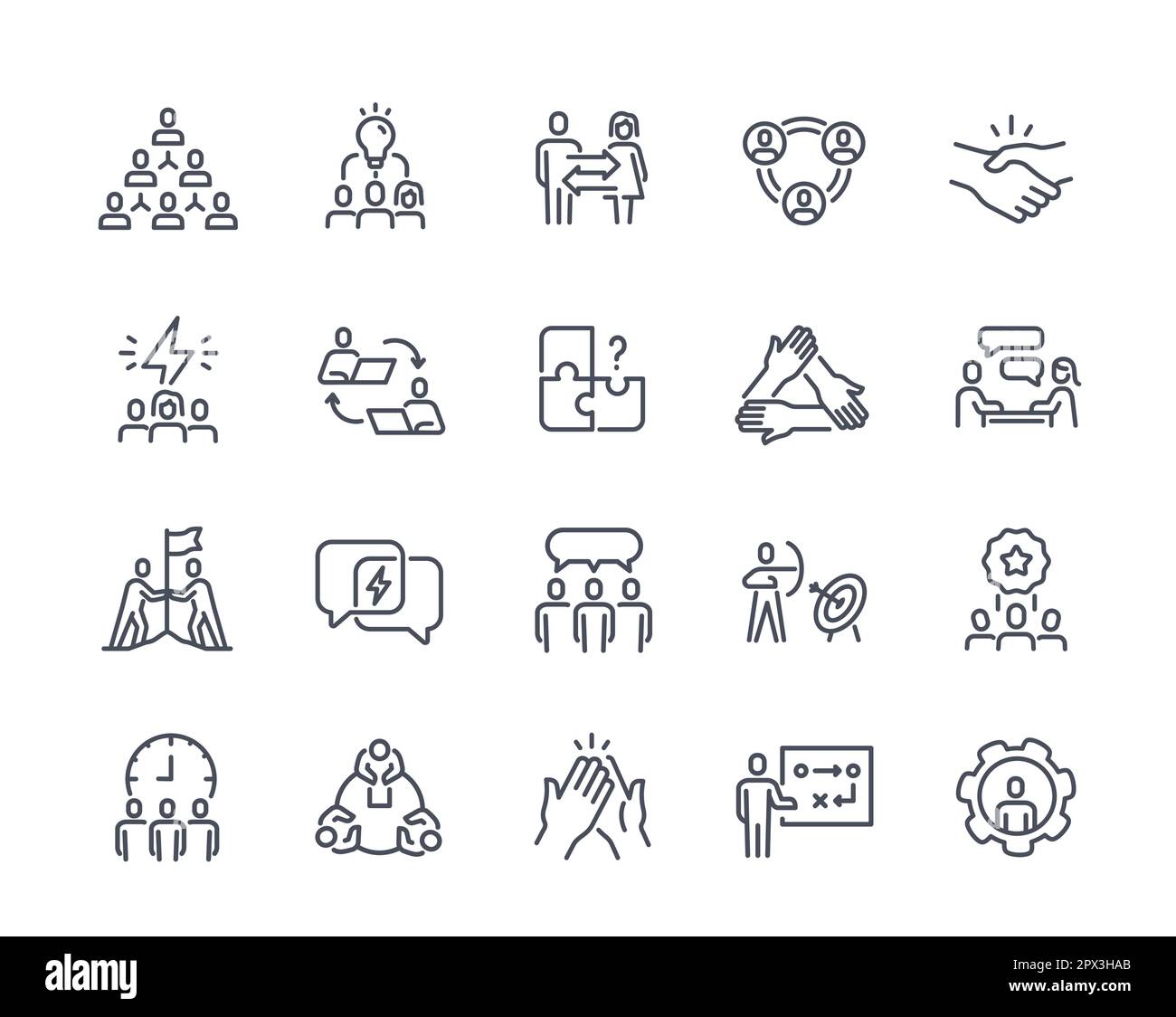 Teamwork line icons set Stock Vector Image & Art - Alamy