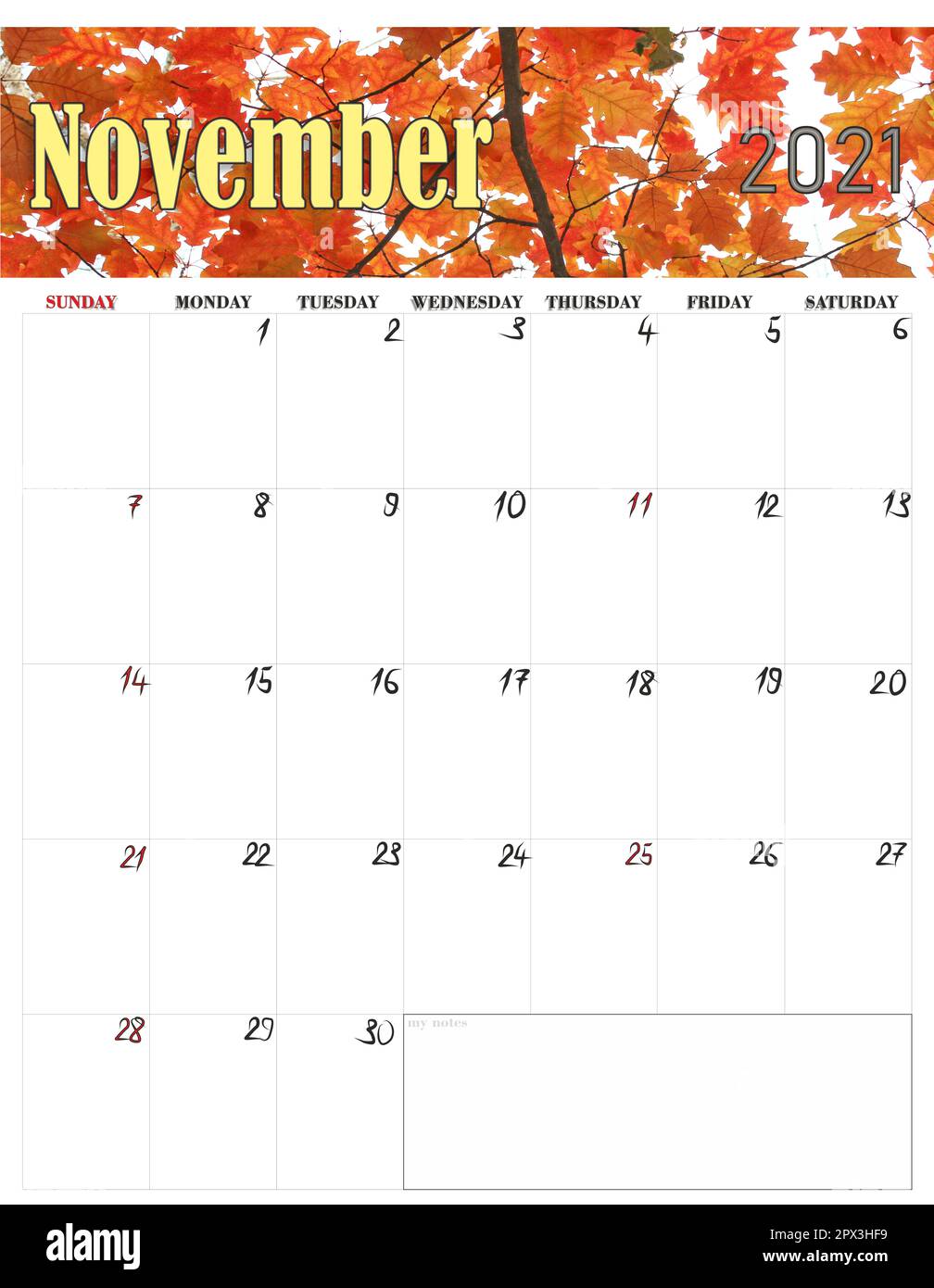 Hello autumn 2021. Autumn decorations on wooden background. Calendar ...