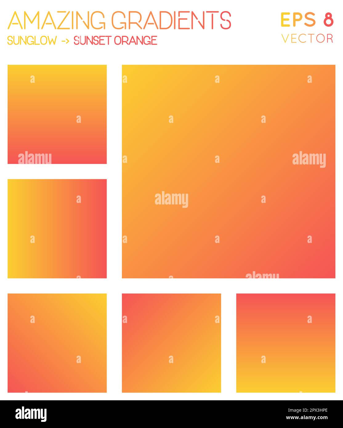 Colorful gradients in sunglow, sunset orange color tones. Adorable ...
