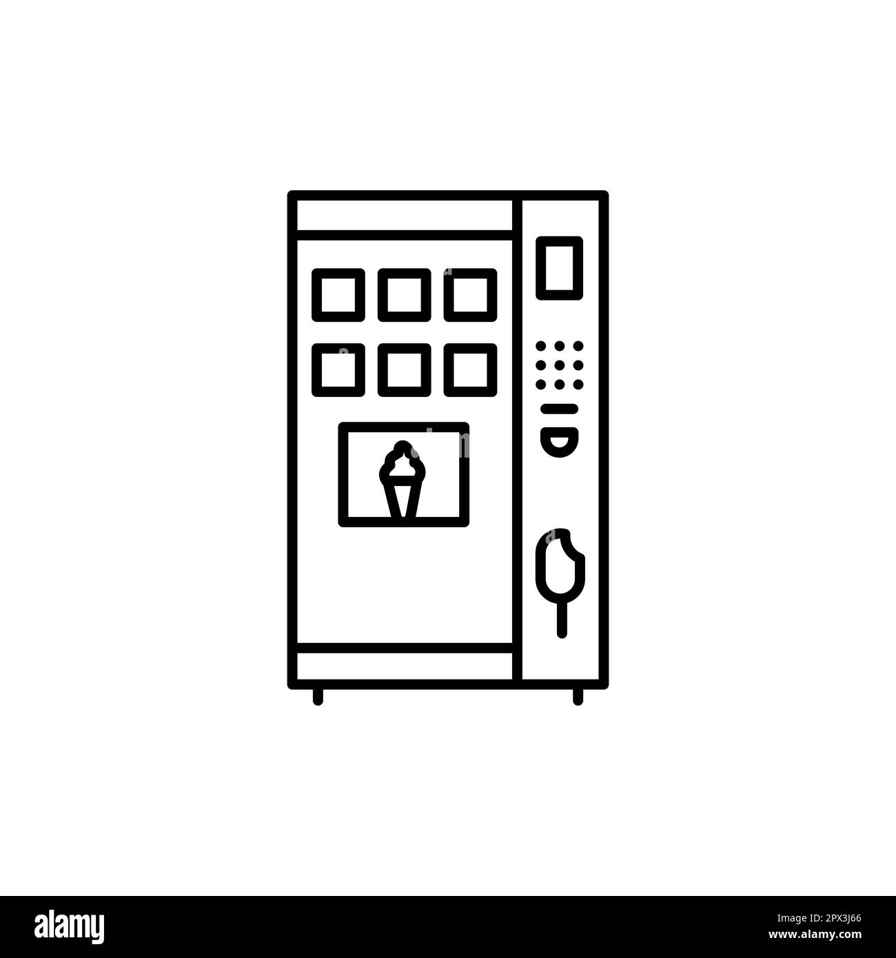 Self-service ice cream machine black line icon. Pictogram for web page ...